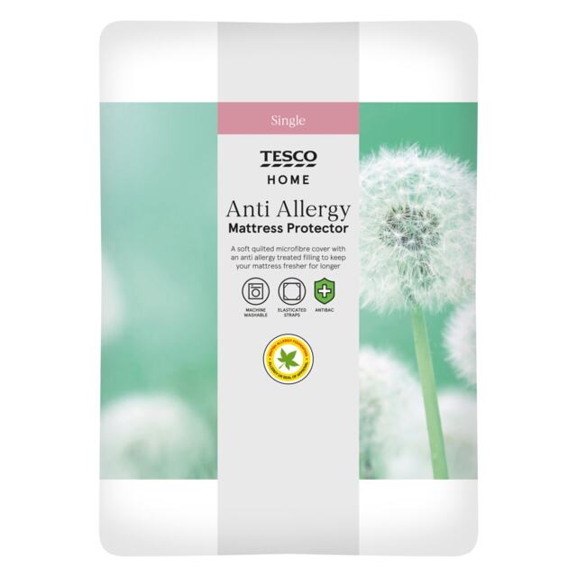 Tesco Anti Allergy Mattress Protector Single by Tesco | ufurnish.com