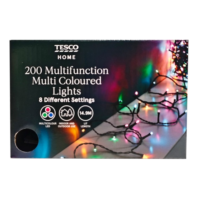 Tesco 200 Multifunction Multicoloured Led Christmas Lights by Tesco ...