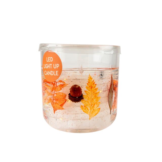 Candlelight Golden Leaf Spiced Pumpkin Scent Inclusion Light Up Candle ...