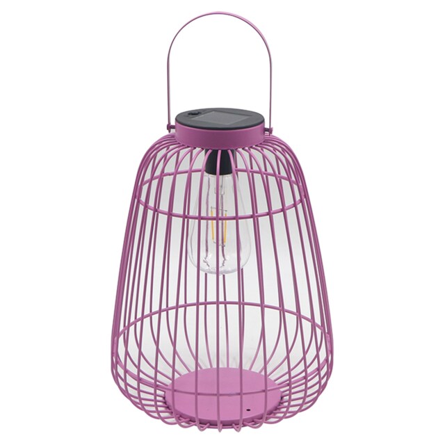 Tesco Pink Solar Metal Cage Lantern by Tesco | ufurnish.com