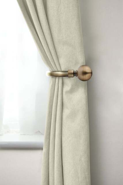 Ball - Pair of Holdaback Tiebacks with End Finials - Chrome - That Home ...