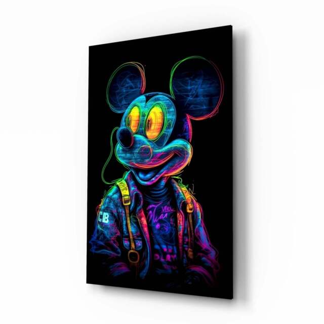 Neon Mouse Glass Wall Art -- Designer Collection - - That Home Shop by ...
