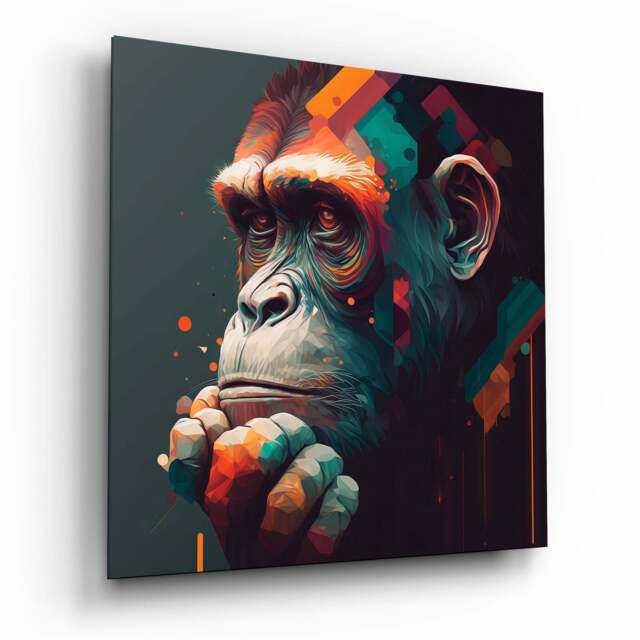 Ape the Thinker Glass Wall Art -- Designers Collection - - That Home ...