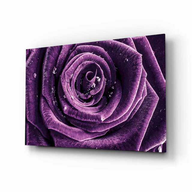 Purple Rose Glass Wall Art - - That Home Shop by That Home Shop ...