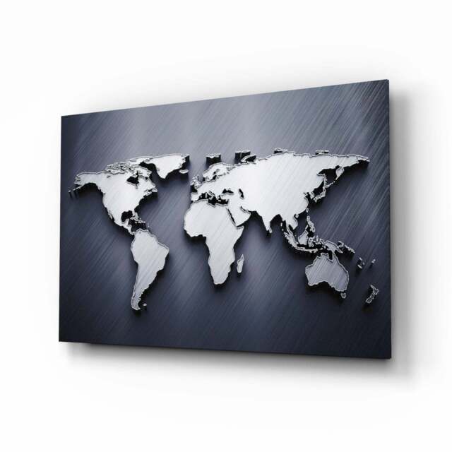 World Map Glass Wall Art - - That Home Shop by That Home Shop ...