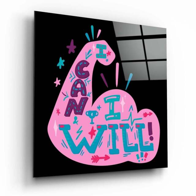 I Can I Will Glass Wall Art - - That Home Shop by That Home Shop ...