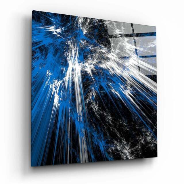 Blue Explosion Glass Wall Art - - That Home Shop by That Home Shop ...