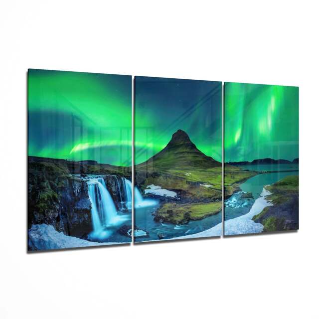 Northern Lights - Aurora Glass Art Mega Glass Wall Art - - That Home ...