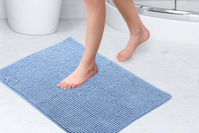 Noodle Soft Touch Non-Slip Shower Rug - Silver - That Home Shop by That ...