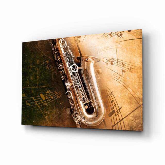 Music (Saxophone) Glass Wall Art - - That Home Shop by That Home Shop ...