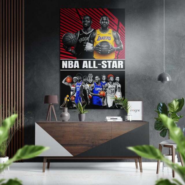 NBA - All Stars Brushed Aluminium Dibond Wall Art - - That Home Shop by ...