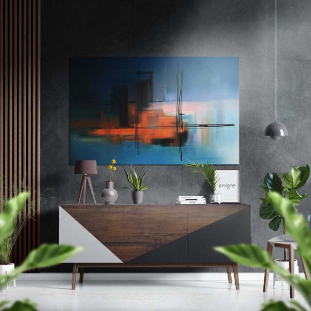 Abstract Silhouette Brushed Aluminium Dibond Wall Art - - That Home ...