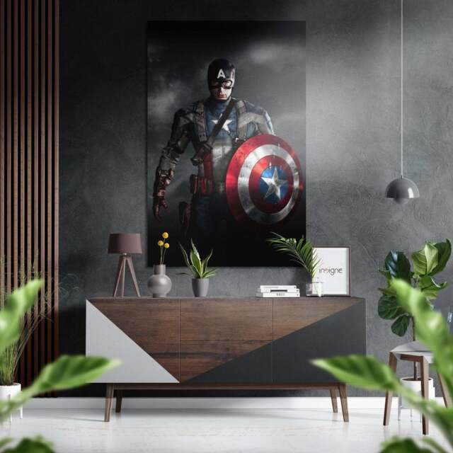 Captain America Brushed Aluminium Dibond Wall Art - - That Home Shop by ...