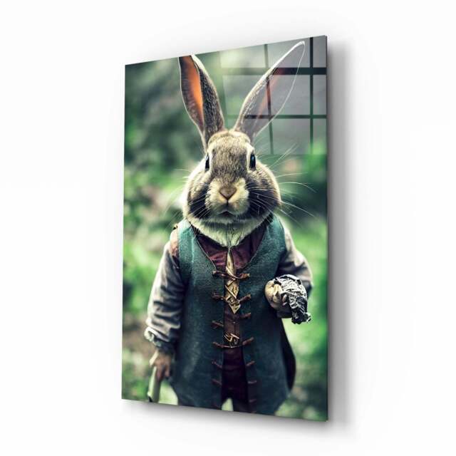 The Rabbit Glass Wall Art -- Designer Collection - - That Home Shop by ...