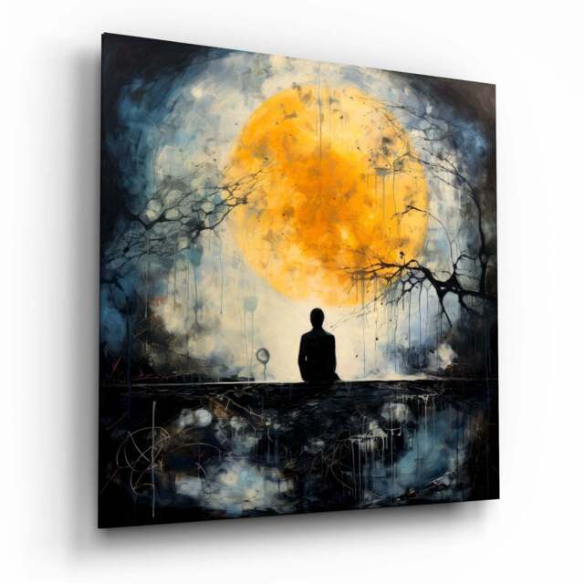 Night And Moonlight Glass Wall Art - - That Home Shop by That Home Shop ...