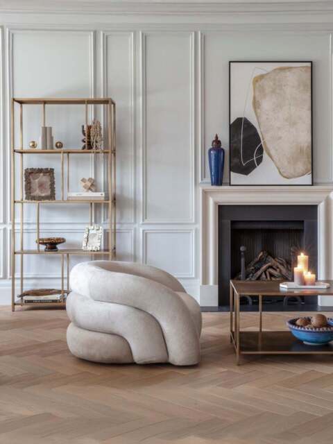 Brooks Tall Shelving Unit Brushed Champagne - Brushed Satin - That Home ...