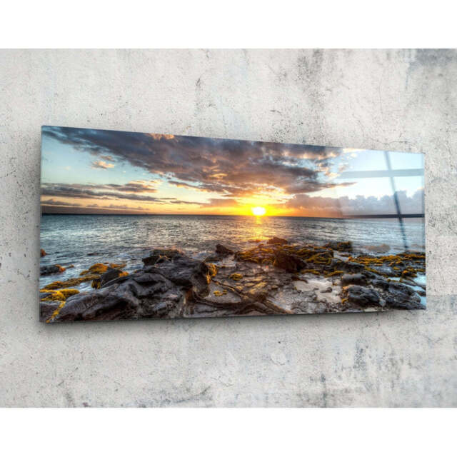 Sunset Glass Wall Art (92x36 cm) - - That Home Shop by That Home Shop ...