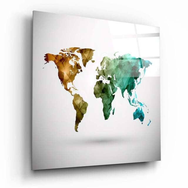 World Map Glass Wall Art - - That Home Shop by That Home Shop ...
