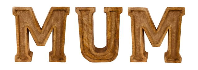 Hand Carved Wooden Embossed Letters Mum - - That Home Shop by That Home ...