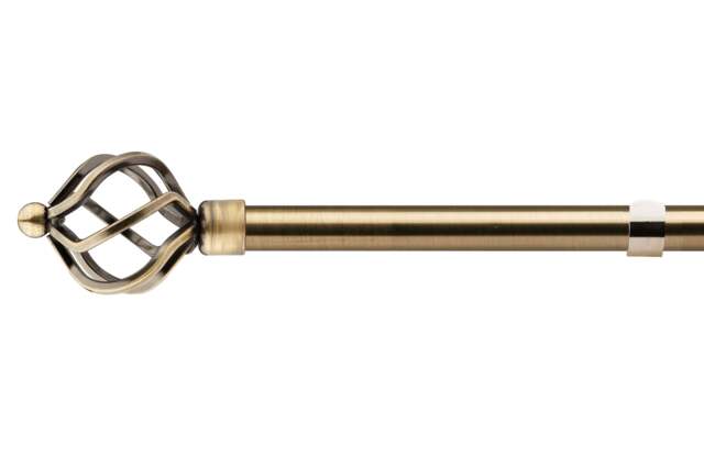 Bird Cage - Extendable Curtain Pole with pair of end finials - Antique ...