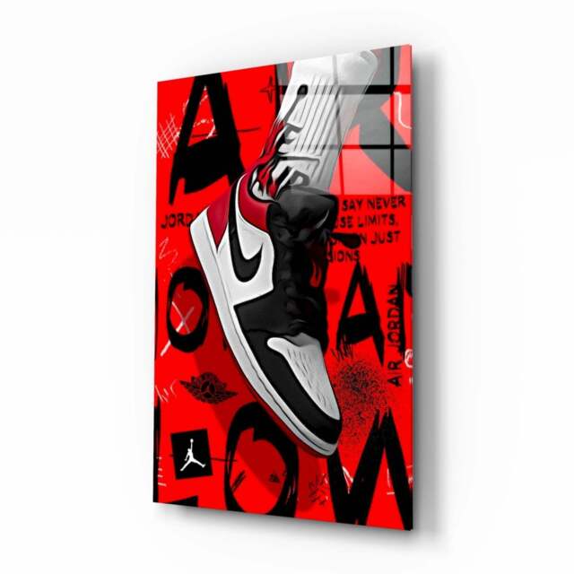 Air Jordan Glass Wall Art -- Designer Collection - - That Home Shop by ...