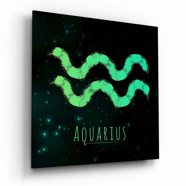 Horoscopes - Aquarius Glass Wall Art - - That Home Shop by That Home ...