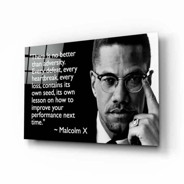 Words of Malcolm X Glass Wall Art - - That Home Shop by That Home Shop ...