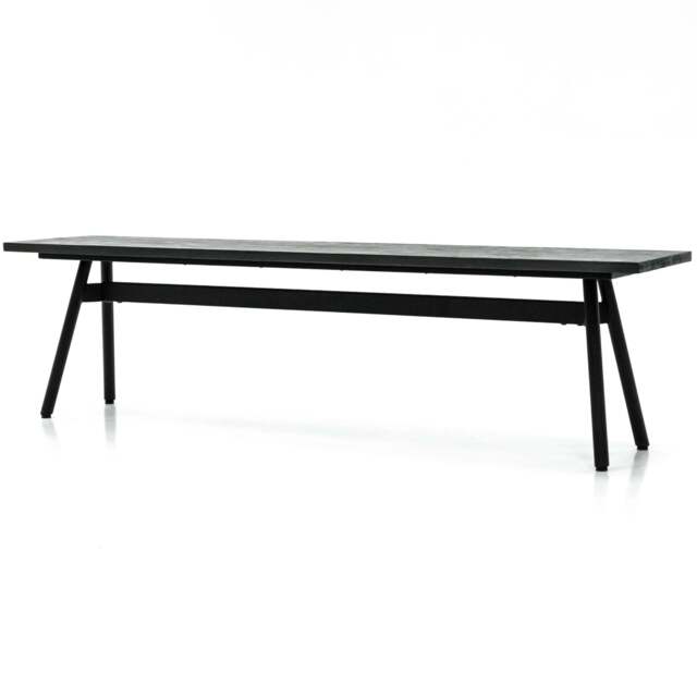 Burnham II Herringbone Wooden Bench - Natural with Black base - That ...