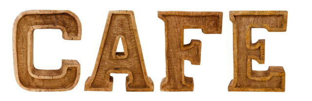 Hand Carved Wooden Embossed Letters Cafe - - That Home Shop by That ...