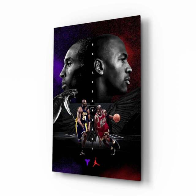 Bryant vs Jordan Glass Wall Art -- Designer Collection - - That Home ...