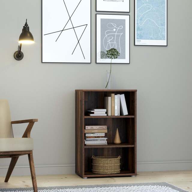 Essential Low Narrow 2 Shelf Bookcase in Vintage Oak - - That Home Shop ...