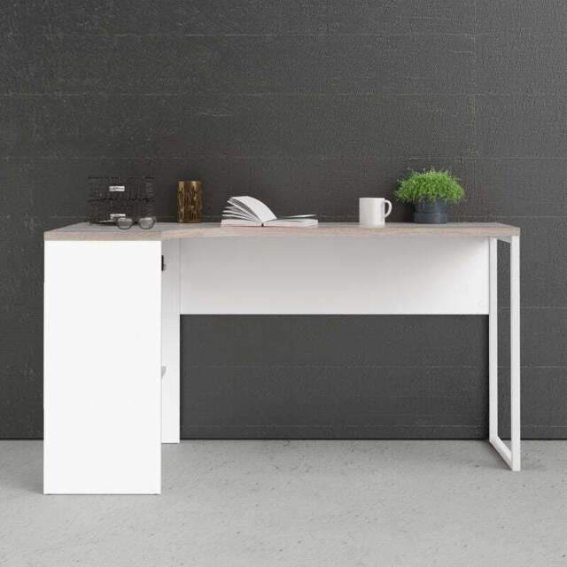Function Plus Corner Desk 2 Drawers - White and Oak - That Home Shop by ...
