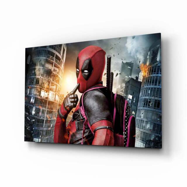 Deadpool Glass Wall Art - - That Home Shop by That Home Shop | ufurnish.com