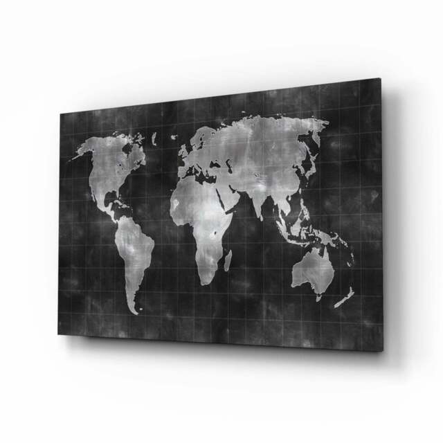 World Map Glass Wall Art - - That Home Shop by That Home Shop ...