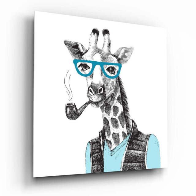 Mr. Giraffe Glass Wall Art - - That Home Shop by That Home Shop ...