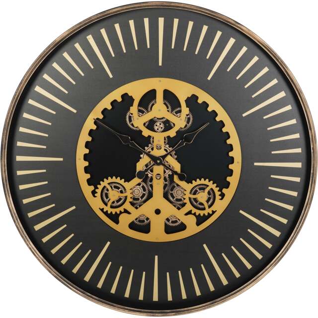 Palladium Wall Clock with Centre Moving Dials - Black Gold - That Home ...