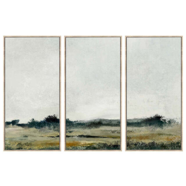 Distant Fields Landscape Green Set of 3 - Green Natural - That Home ...