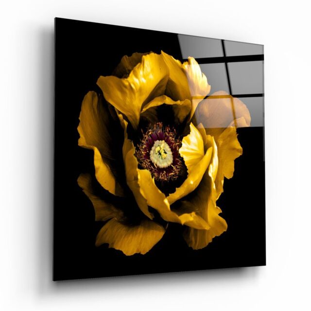 Floral Yellow Glass Wall Art - - That Home Shop by That Home Shop ...