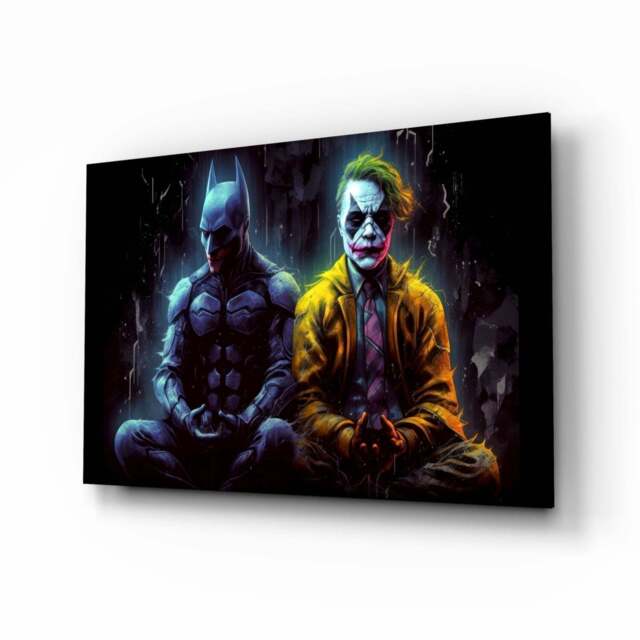 Batman and Joker Making Peace Glass Wall Art -- Designer Collection ...
