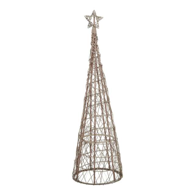 Large LED Wicker Christmas Tree With Star - Brown - That Home Shop by ...