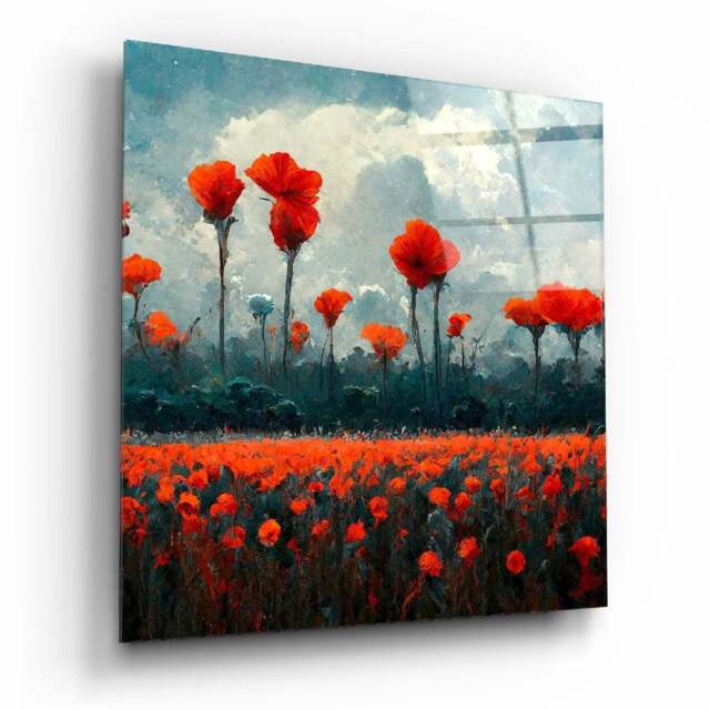 Poppy Glass Wall Art -- Designer Collection - - That Home Shop by That ...