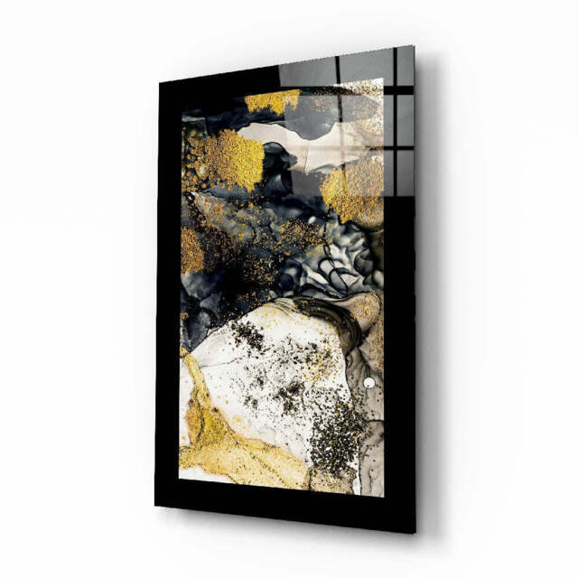 Gold Powder Graphite Glass Wall Art - - That Home Shop by That Home ...
