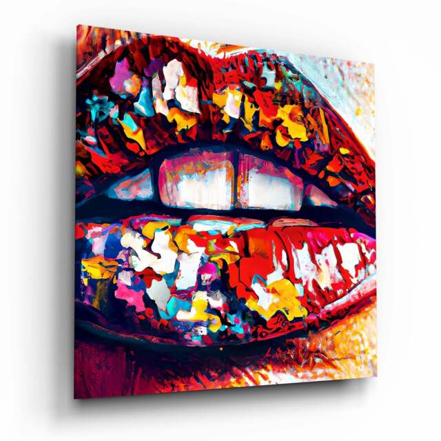 Lips Glass Wall Art -- Designers Collection - - That Home Shop by That ...