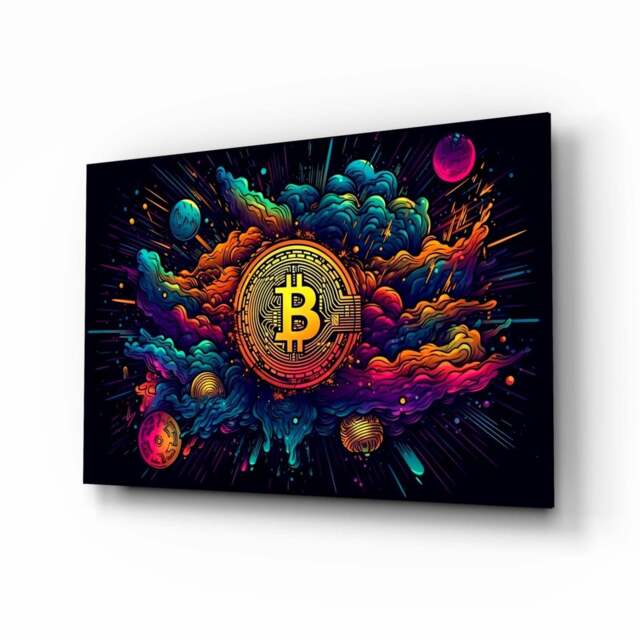 Bitcoin Glass Wall Art -- Designer Collection - - That Home Shop by ...