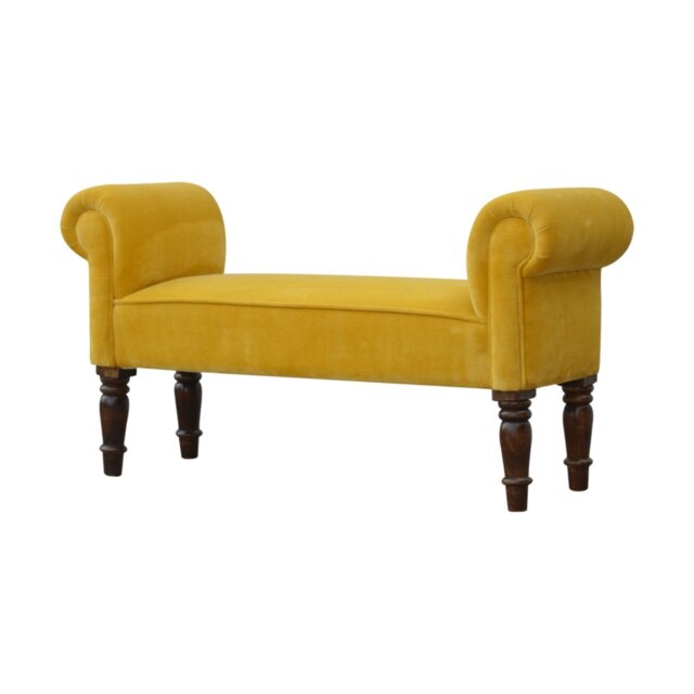 Mustard Velvet Bench - - That Home Shop by That Home Shop | ufurnish.com