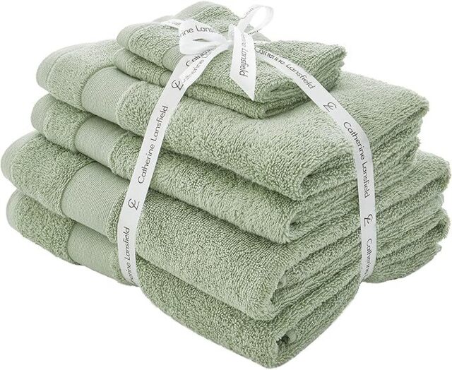 Catherine Lansfield Anti-Bacterial Cotton 6 Piece Towel Bale Set ...