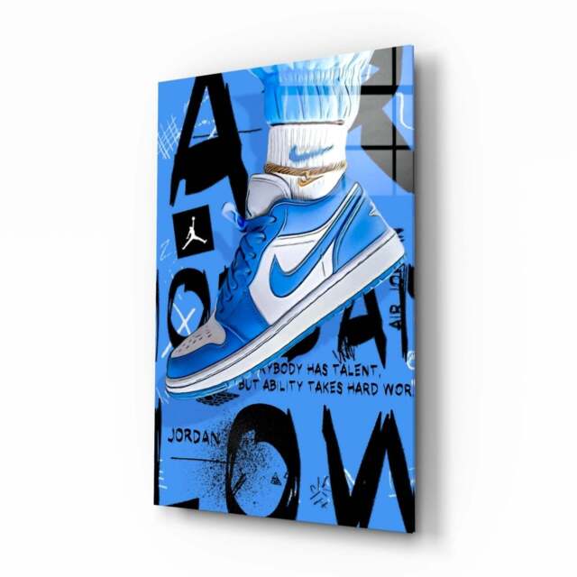 Air Jordan Glass Wall Art -- Designer Collection - - That Home Shop by ...