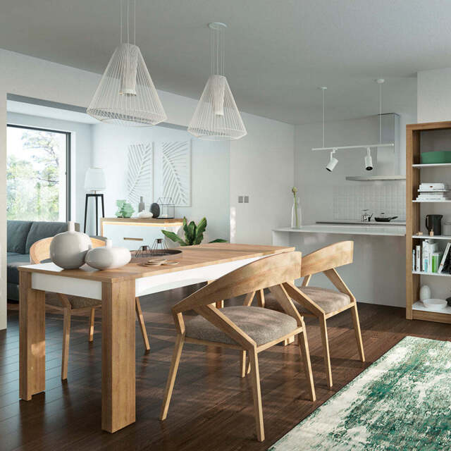 Lyon Extending Dining Table - White and High Gloss - That Home Shop by ...