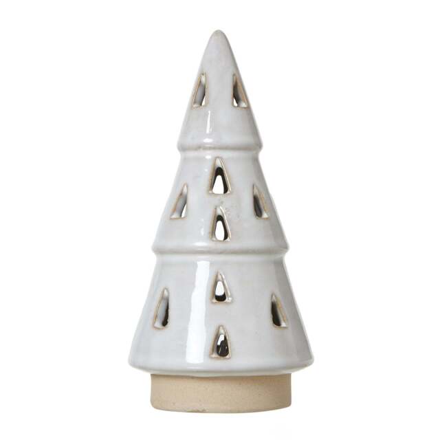 Small White Ceramic Cut-Out Tree With LED Lights - White - That Home ...