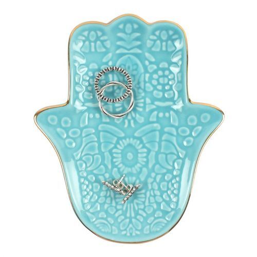 Turquoise Hamsa Hand Jewellery Dish - - That Home Shop by That Home ...